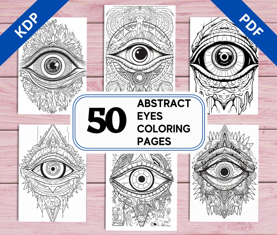 KDP Interior 50 Abstract Eyes Coloring Pages | 8.5" X 11" Printable PDF ...