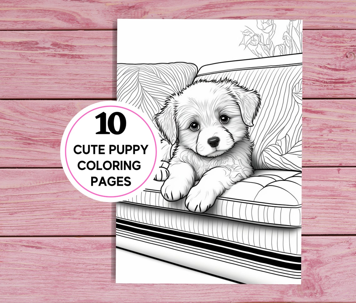 10 Cute Little Puppy Coloring Pages for Kids | Printable PDF 10 Pages ...