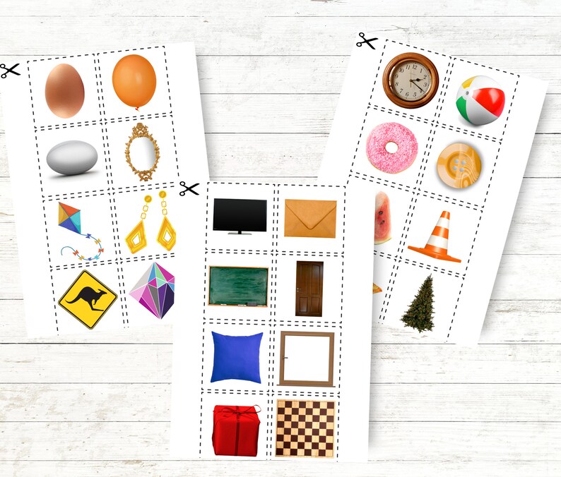 Shapes Matching Worksheet – Montessori Cut and Paste Activity ...
