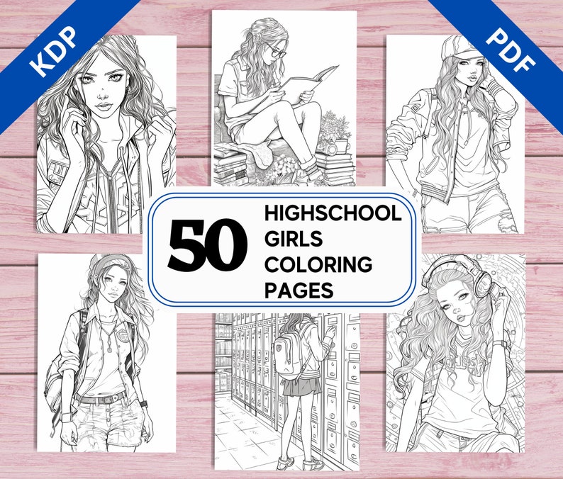 50 Highschool Girls Coloring Pages | Teen Fashion Illustrations ...