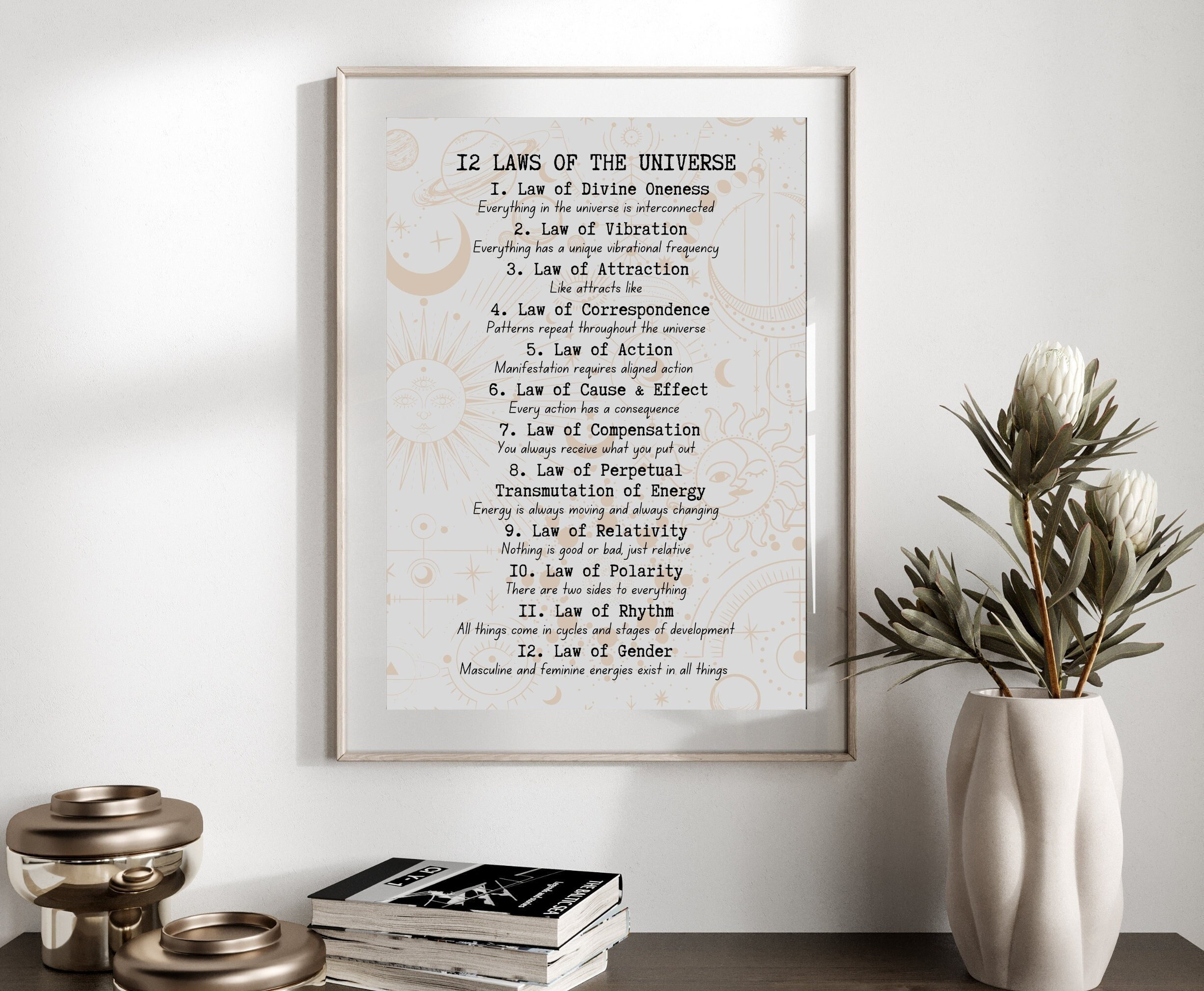The 12 Laws of the Universe Print, Universe Wall Art, Spiritual ...