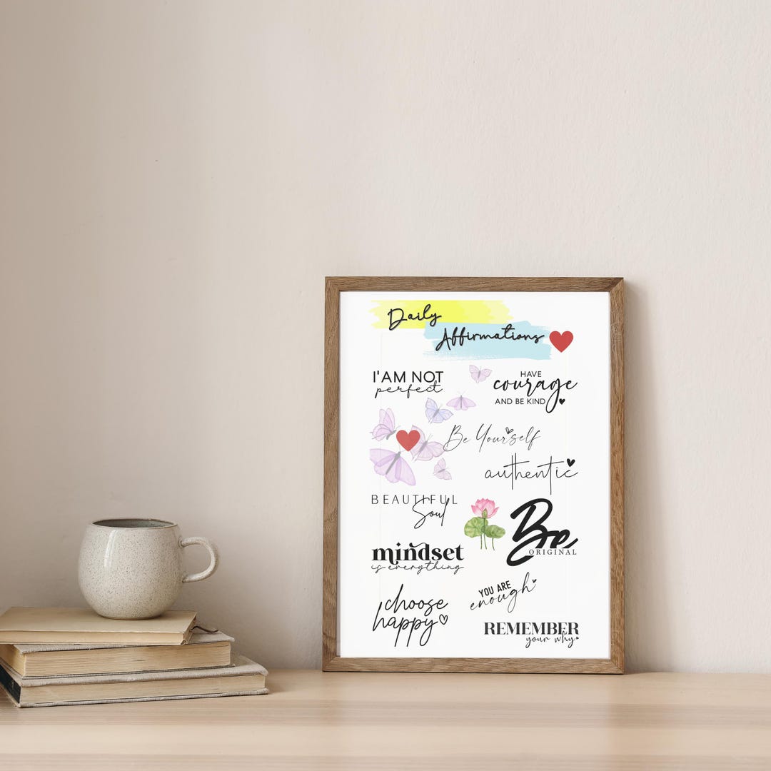 Daily Affirmations Wall Art | Affirmation Printable | Self Love Quotes ...