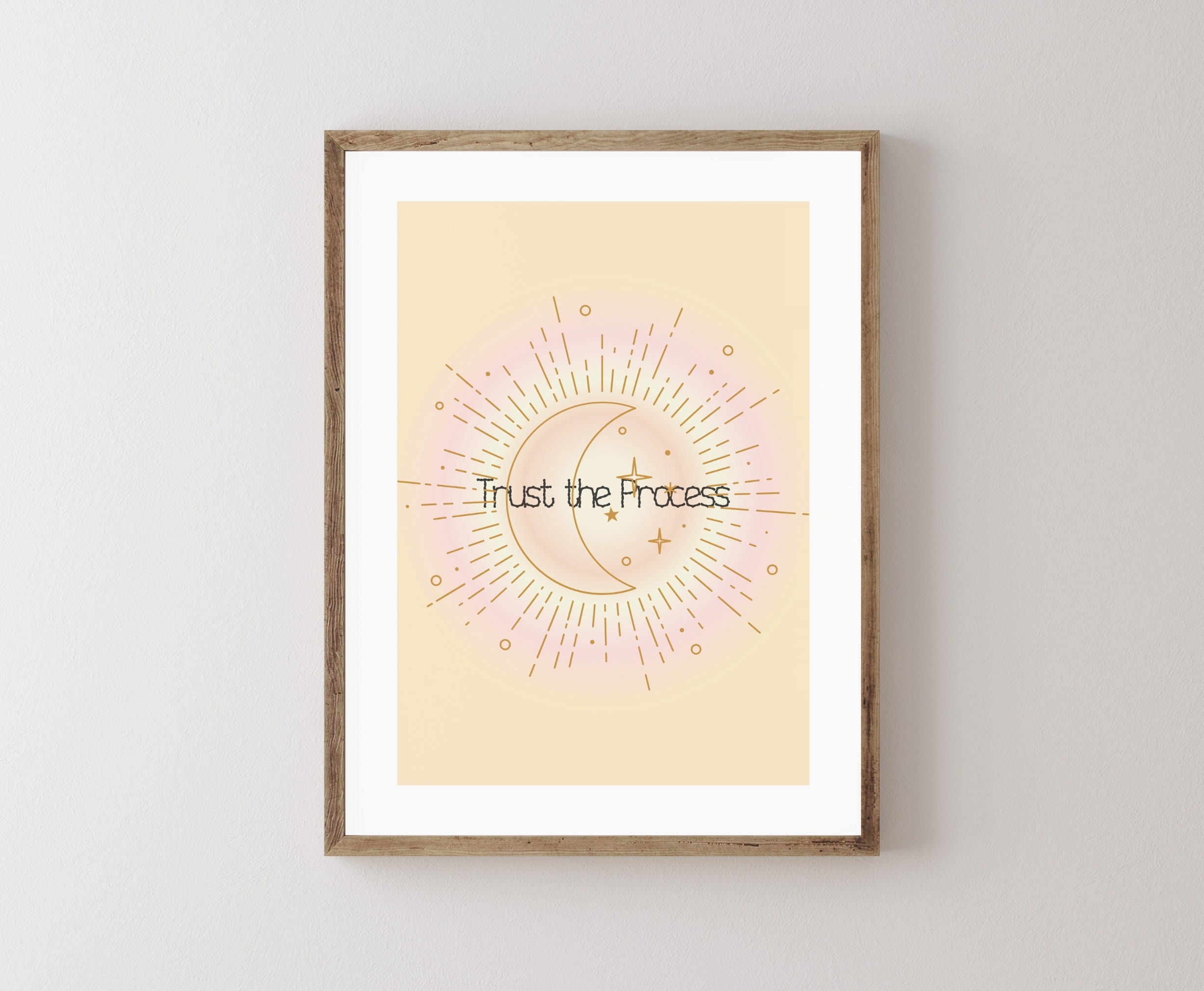 Trust the Process Poster Sun Moon Wall Art Indie Room Décor Aura Print ...