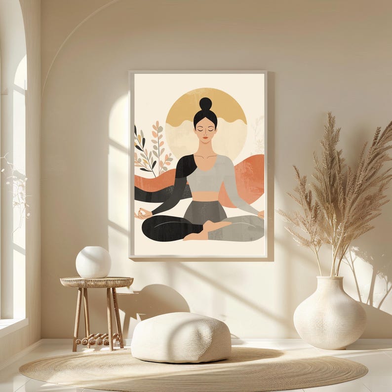 Yoga Studio Art Prints, Set of 3, Meditation Decor (digital Download ...