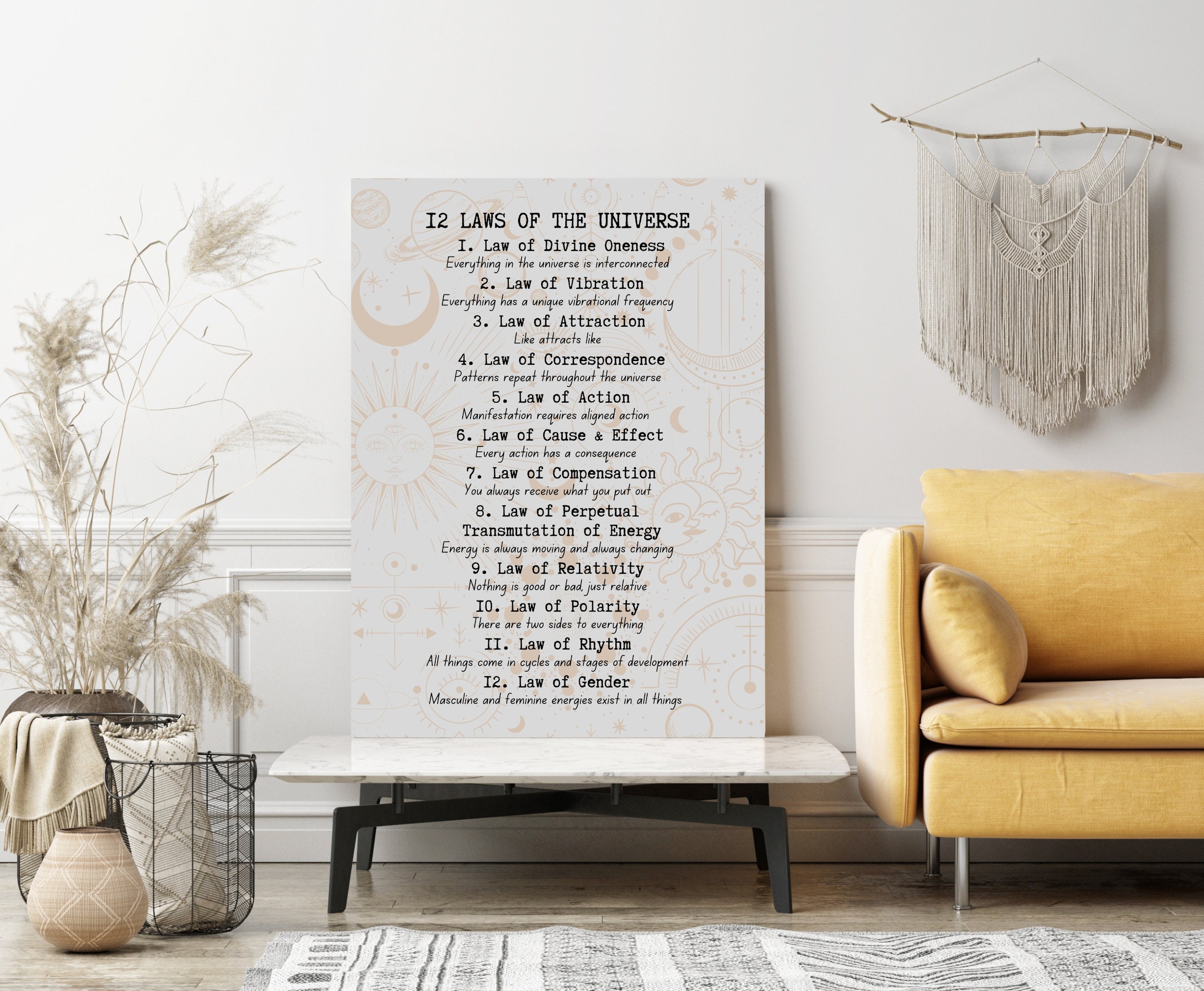 12 Laws of the Universe Print, Spiritual Wall Art (digital Download) - Etsy