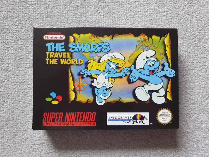 Smurfs Travel the World Box - SNES - Super Nintendo - Etsy UK
