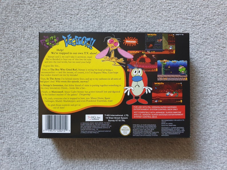 Ren & Stimpy Show Veediots Box - SNES - Super Nintendo - Etsy UK