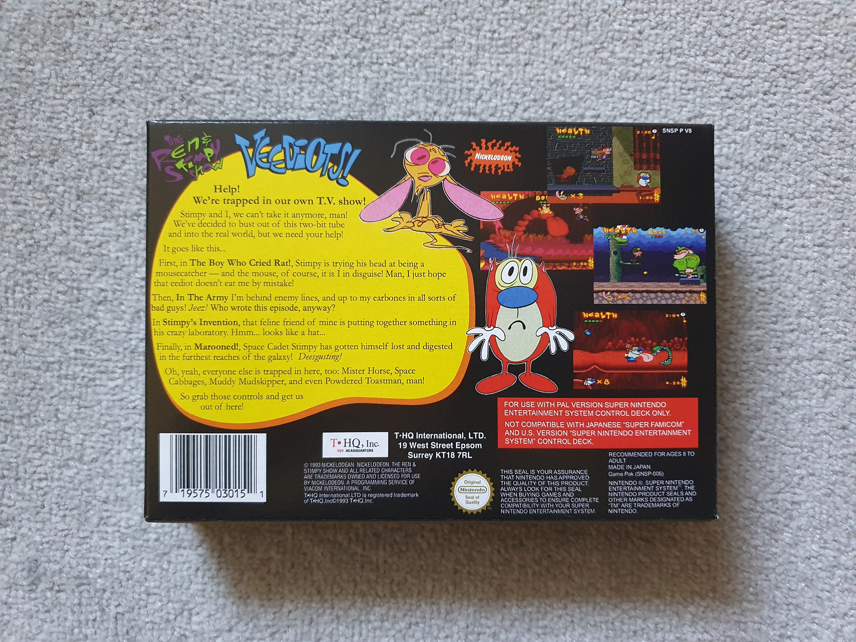 Ren & Stimpy Show Veediots Box - SNES - Super Nintendo - Etsy UK