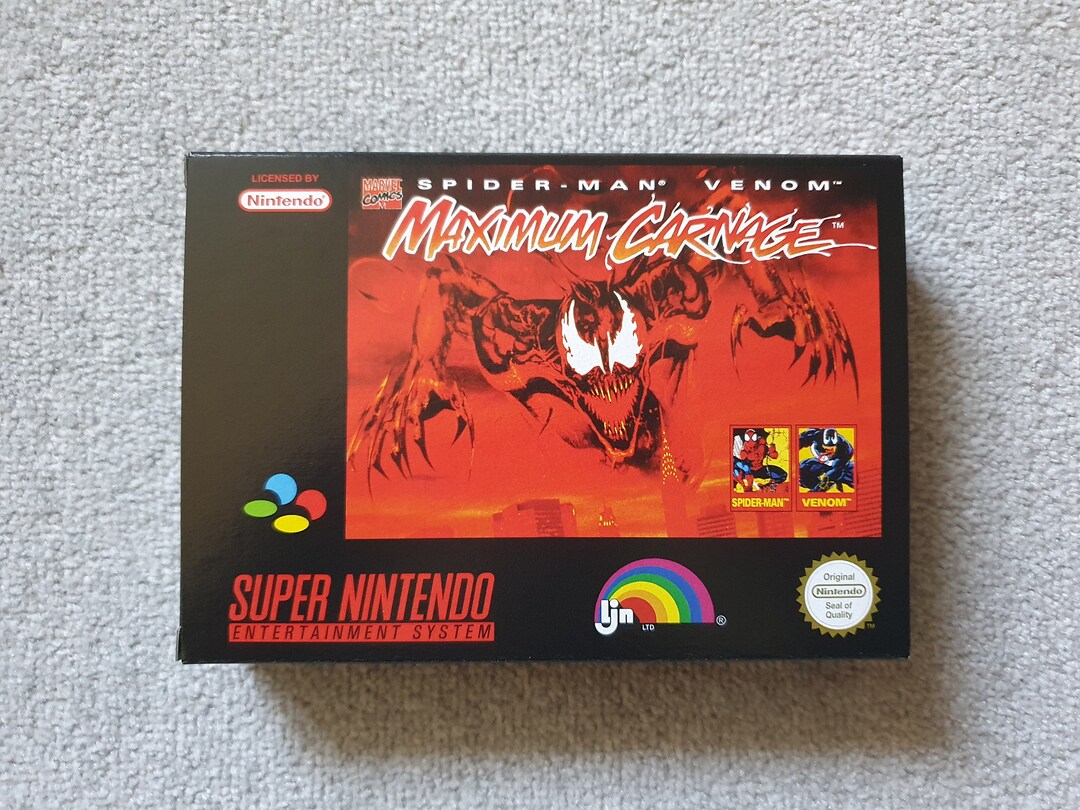 Spider-man Venom Maximum Carnage Box SNES Super Nintendo - Etsy