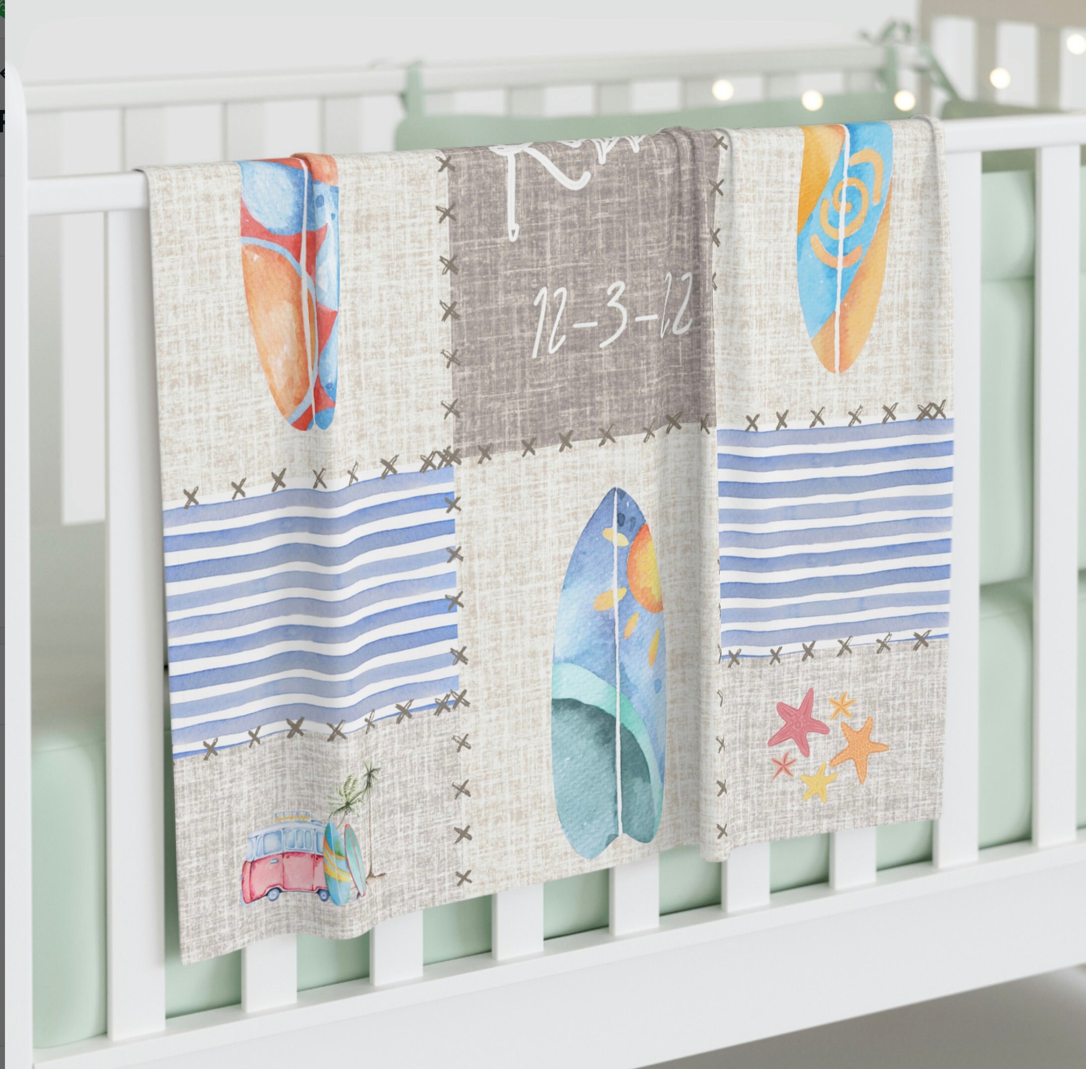 Surfing Quilt Baby Bedding Blankets Duvets Pillows for Baby Boy Girl ...