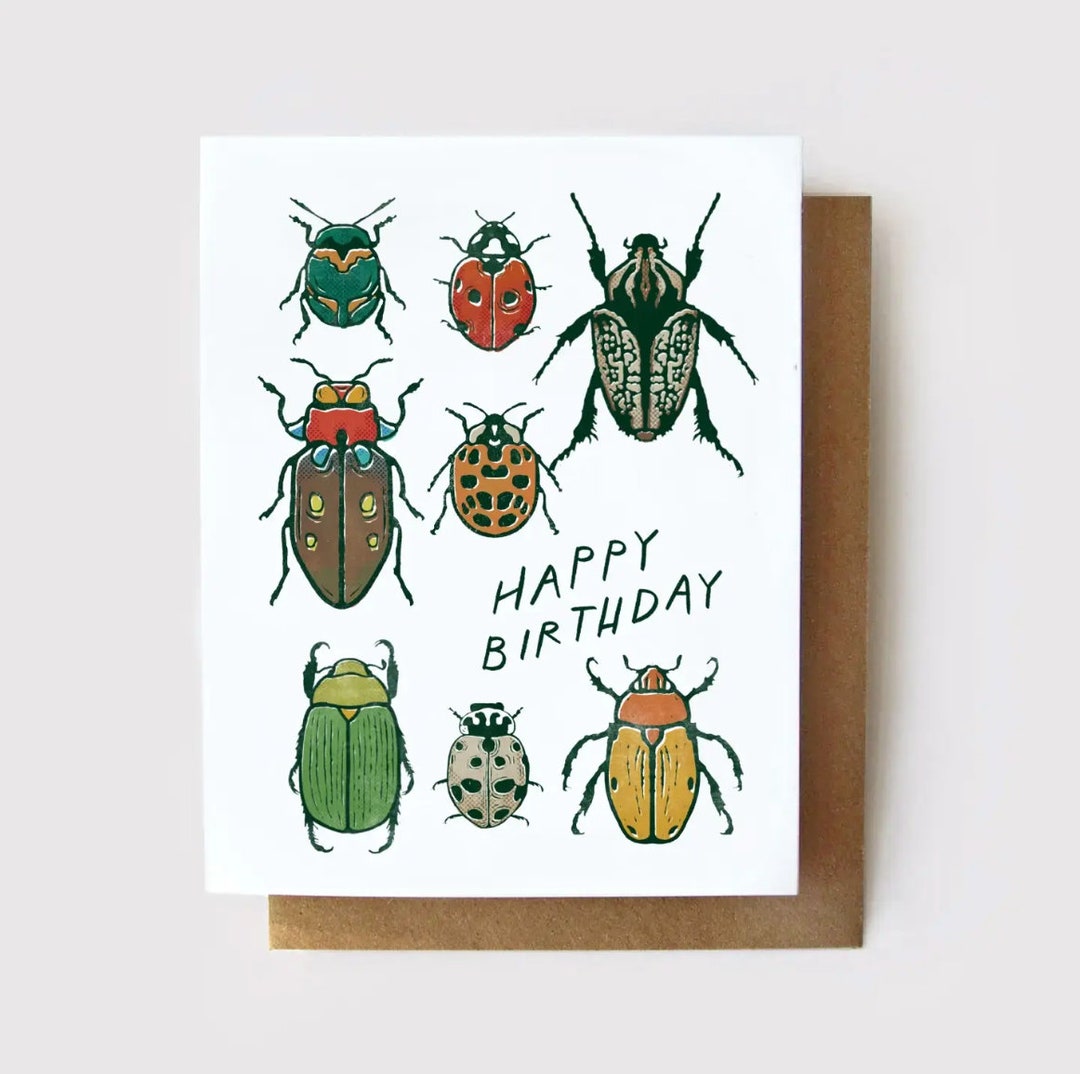 Happy Birthday Beetle Bug Birthday Card - Etsy