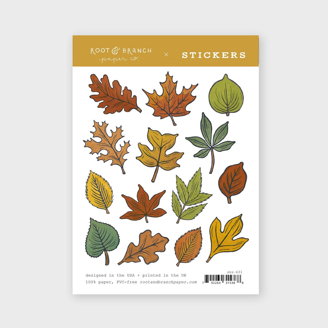 Leaves Sticker Sheet - Etsy