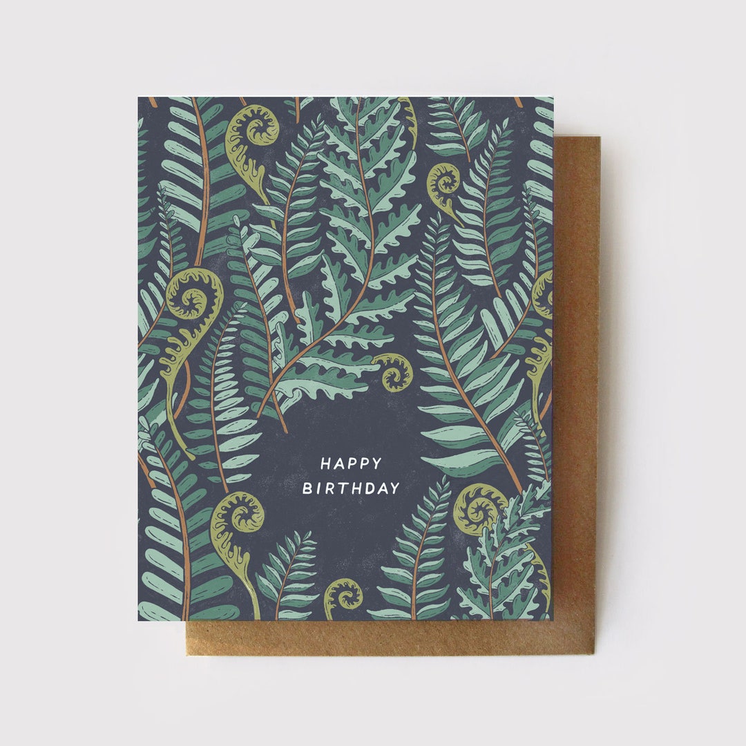 Forest Fern Birthday Card - Etsy