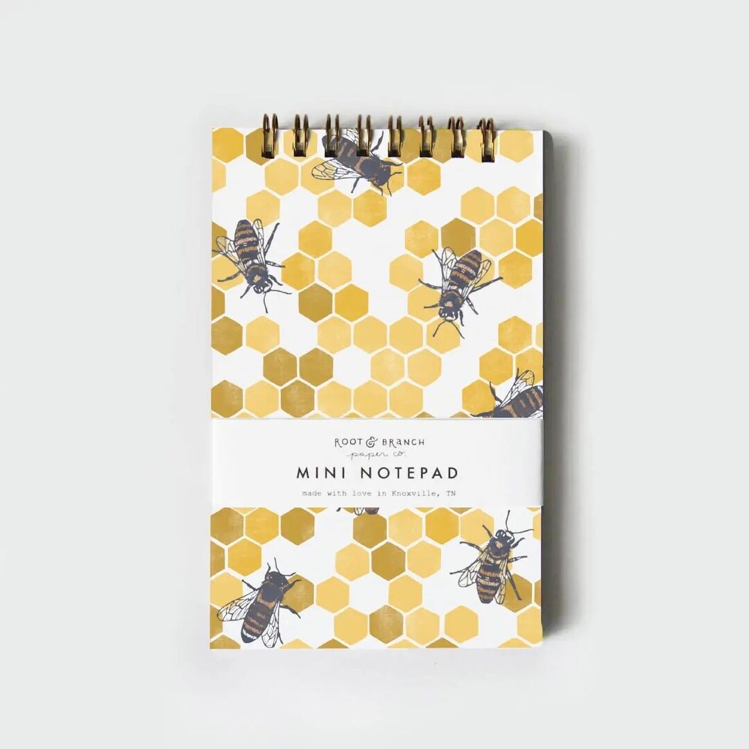 Honeybee + Honeycomb Mini Spiral Notepad - Etsy