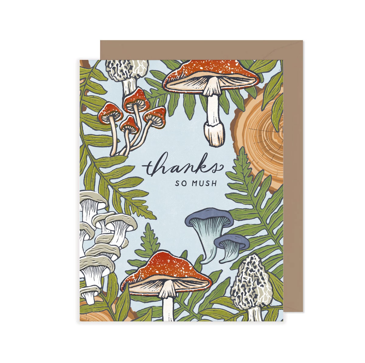Thanks so Mush Mushroom Pun Thank You Card - Etsy