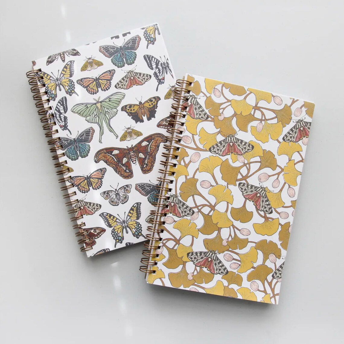 Ginkgo + Tiger Moth Spiral Notebook - Etsy