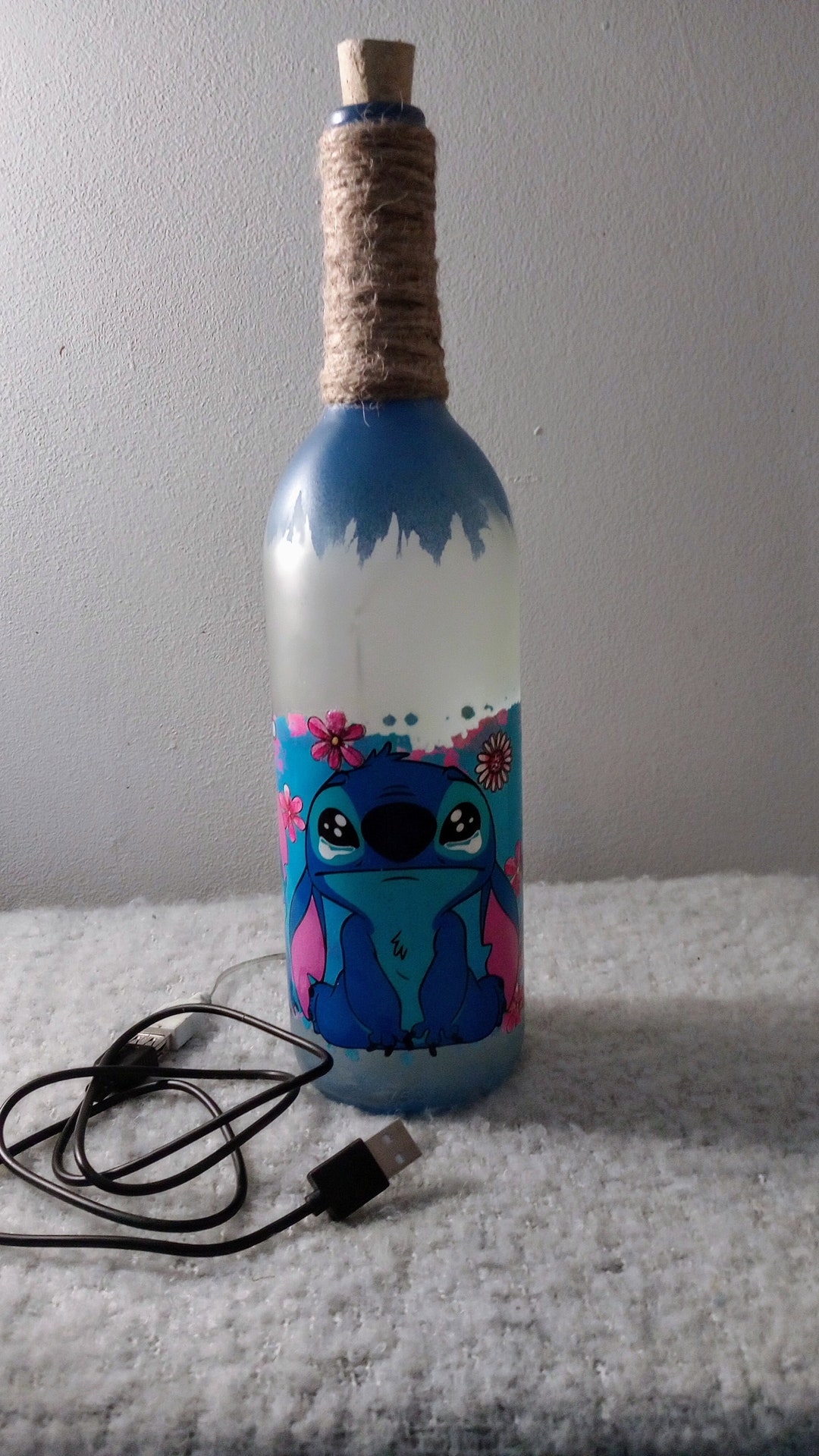 Stitch Light up Wine Bottle Fairy Lights USB Powered - Etsy