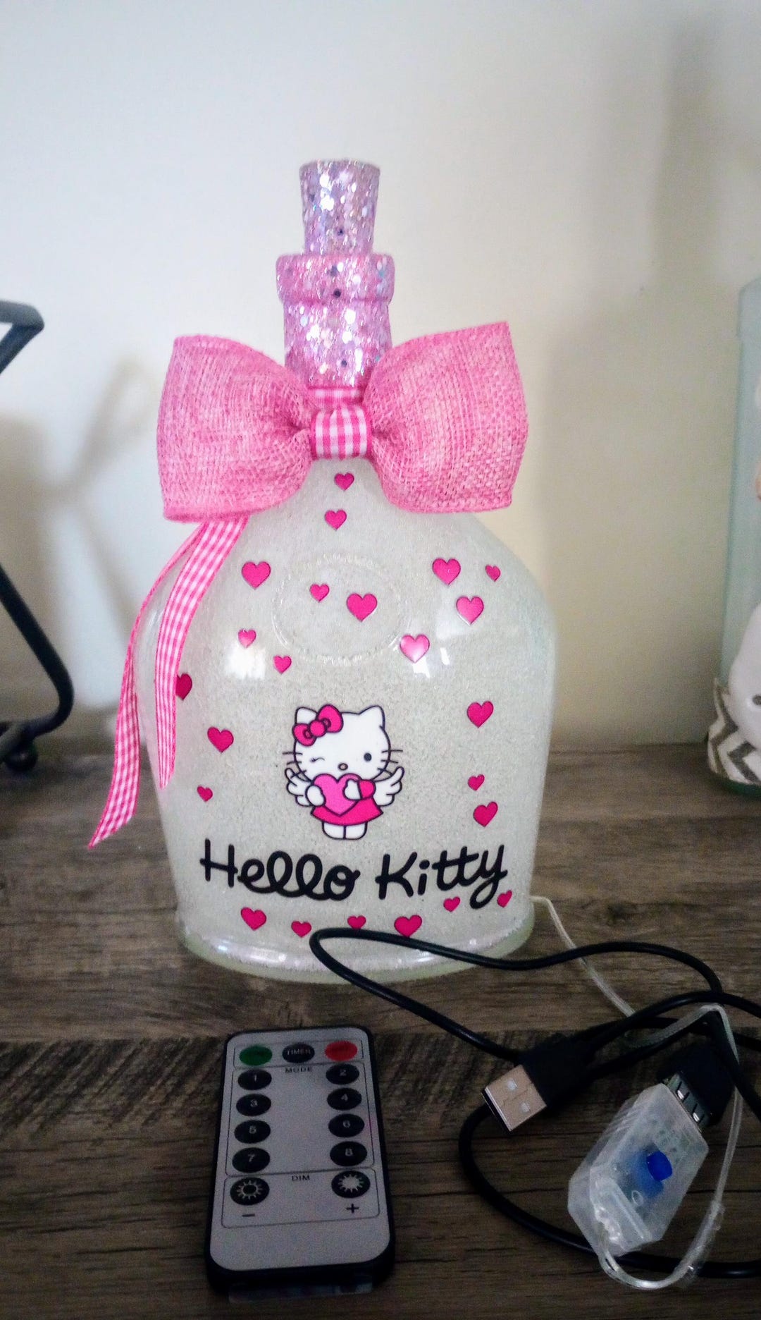 Hello Kitty Remote Control USB Powered Light up Bottle Lamp - Etsy