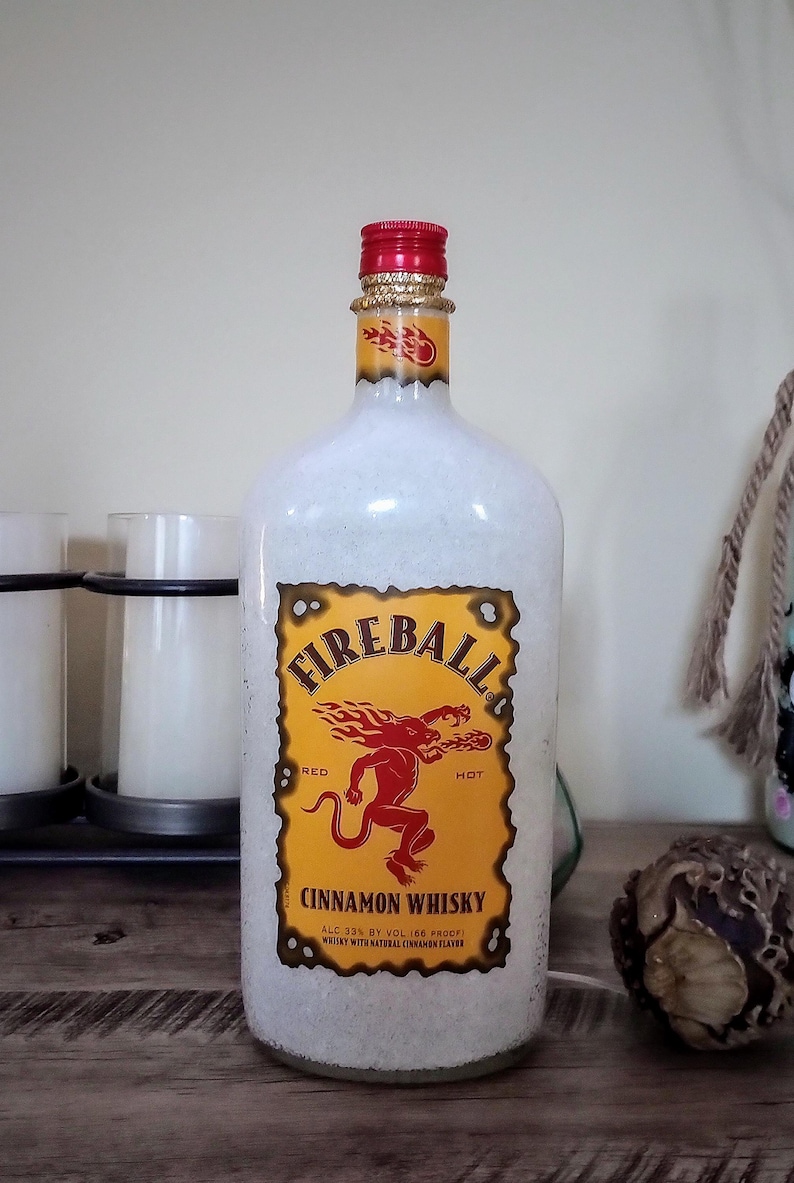 Light up Fireball Whiskey Bottle With LED Lights USB Powered Bar Decor ...