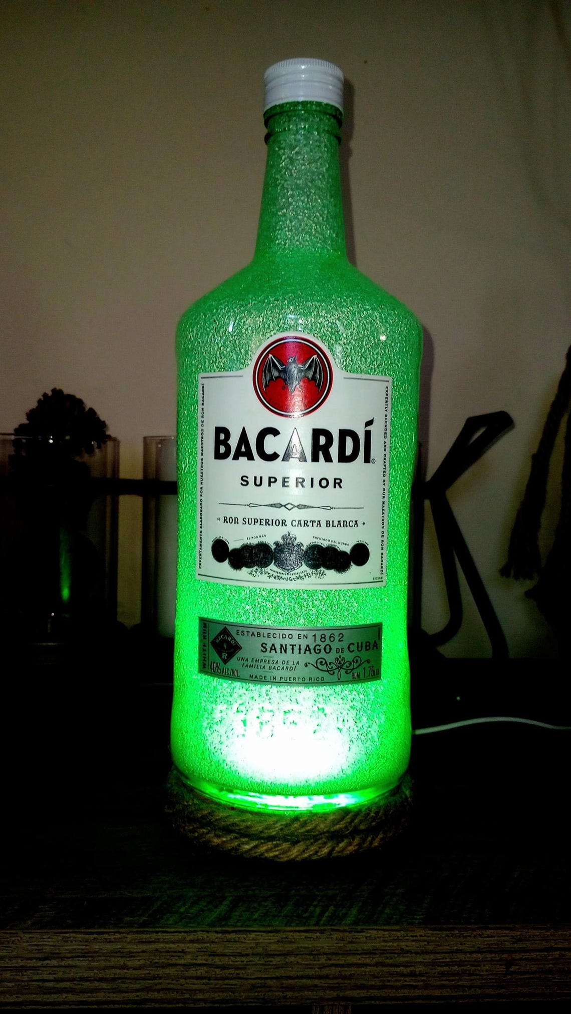Bacardi Rum Color Changing Light up XL Bottle Lamp - Etsy