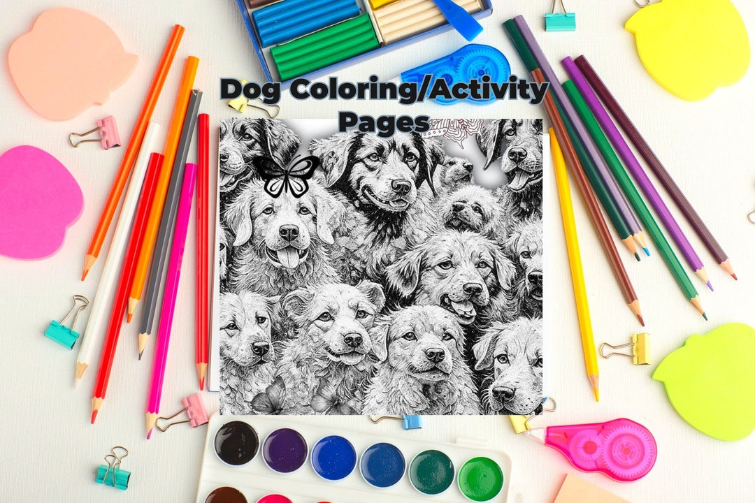 Dog Coloring/activity Pages Coloring Pages Adult Color - Etsy