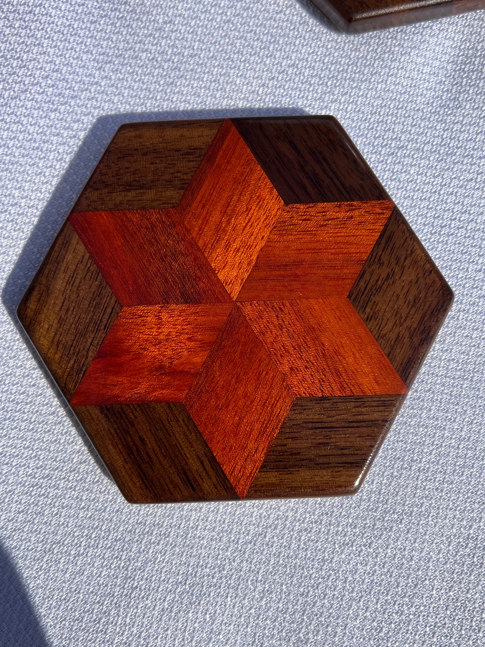 Wood Coaster Set of Six With Holder bloodwood, Walnut - Etsy Canada