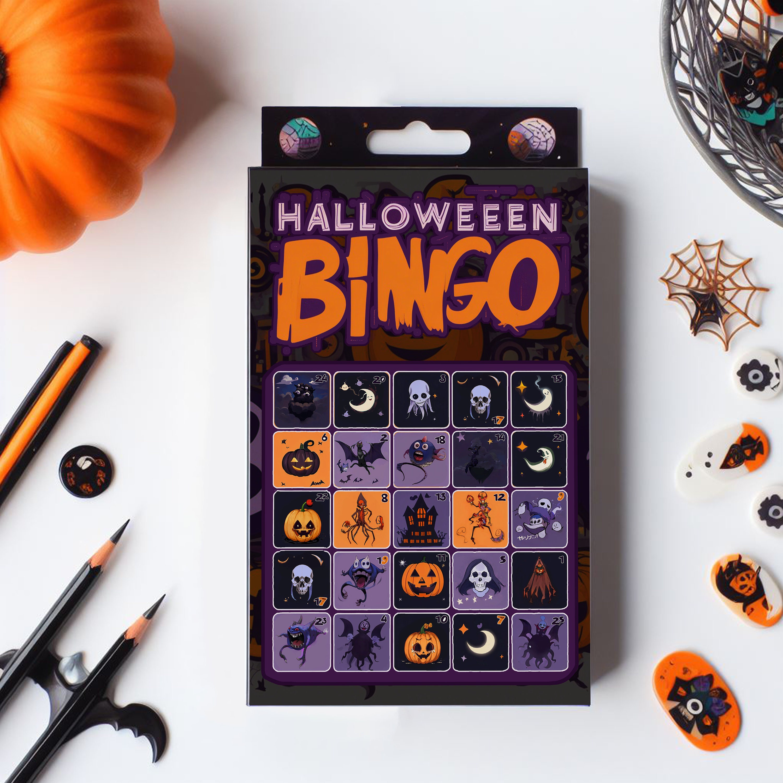 Halloween Bingo Cards 20 Pre-made Bingo Cards With Template - Etsy
