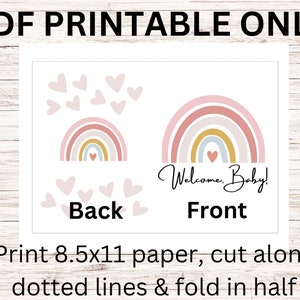 Welcome Baby Printable Greeting Card - Etsy