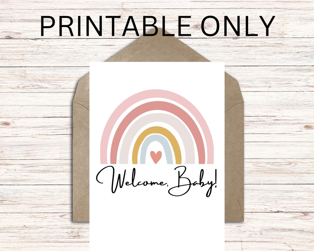 Welcome Baby Printable Greeting Card - Etsy