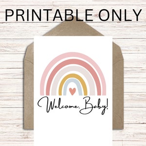 Welcome Baby Printable Greeting Card - Etsy