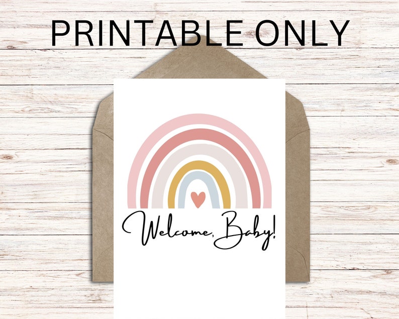 Welcome Baby Printable Greeting Card - Etsy