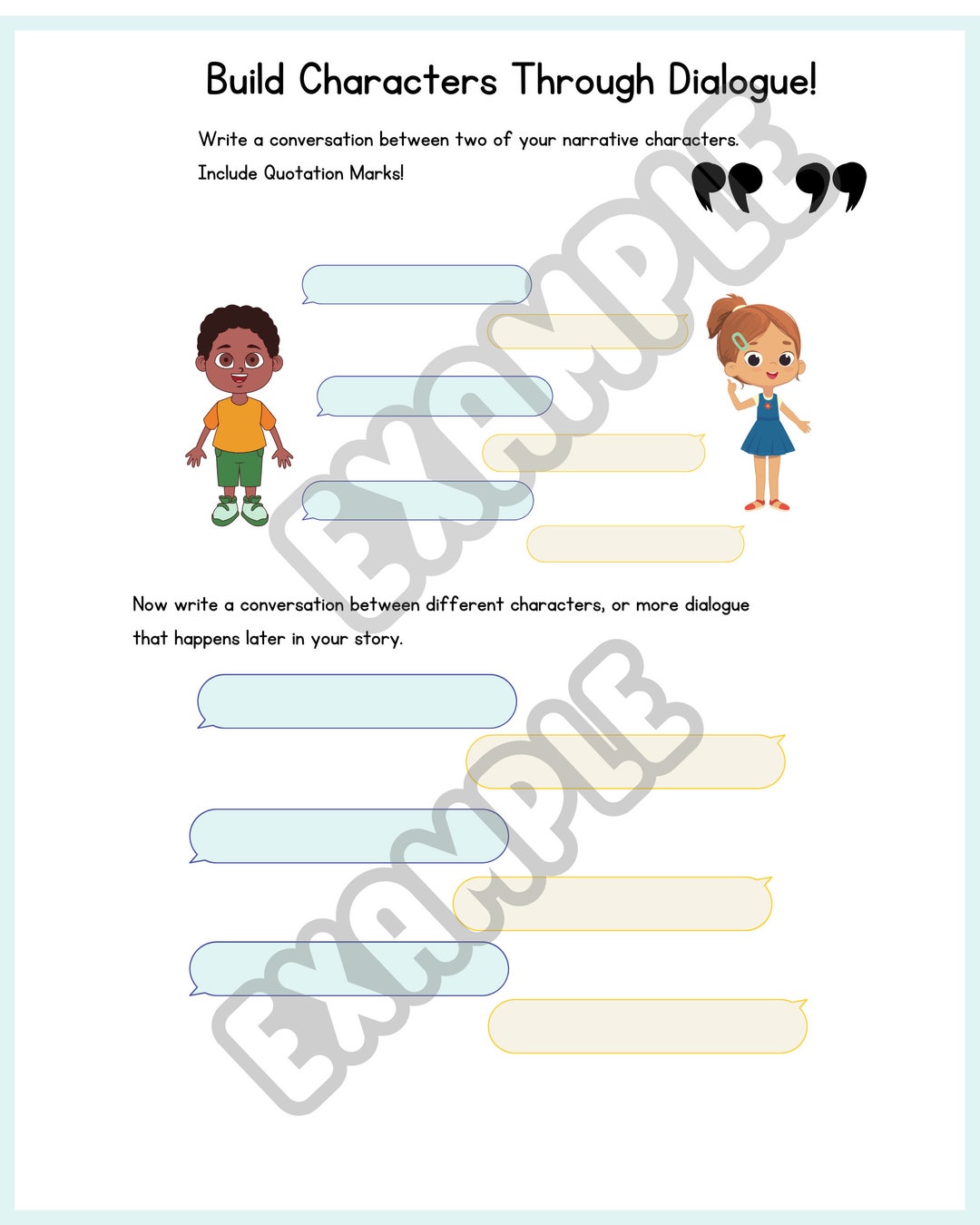 Build Characters Through Dialogue! - Etsy