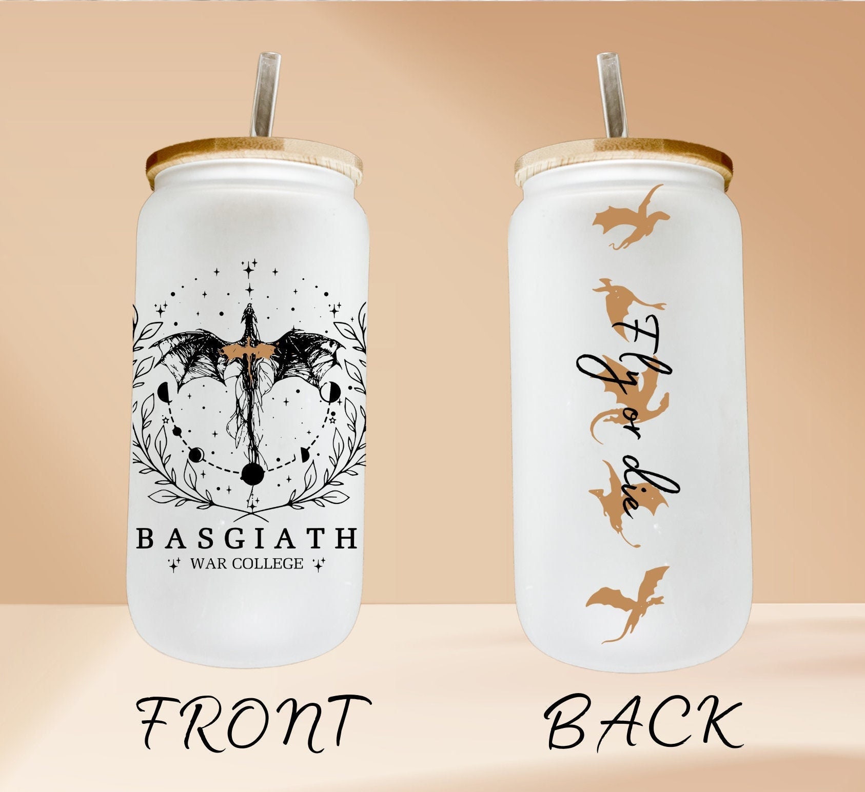 Fourth Wing Iced Coffee Cup - Basgiath War College, Dragon Rider ...