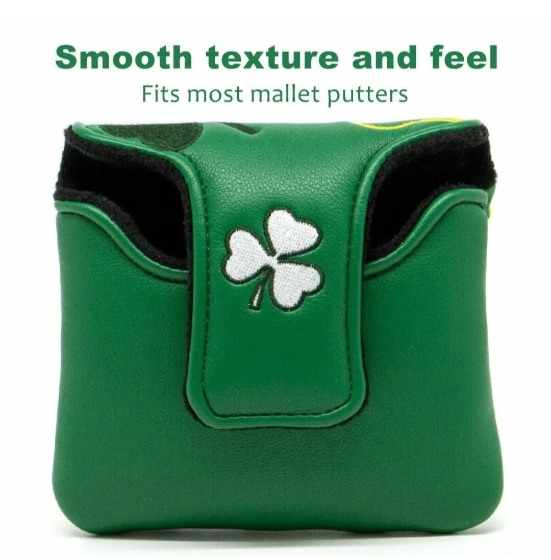 Green Lucky Shamrock Embroidery Golf Square Mallet Putter - Etsy