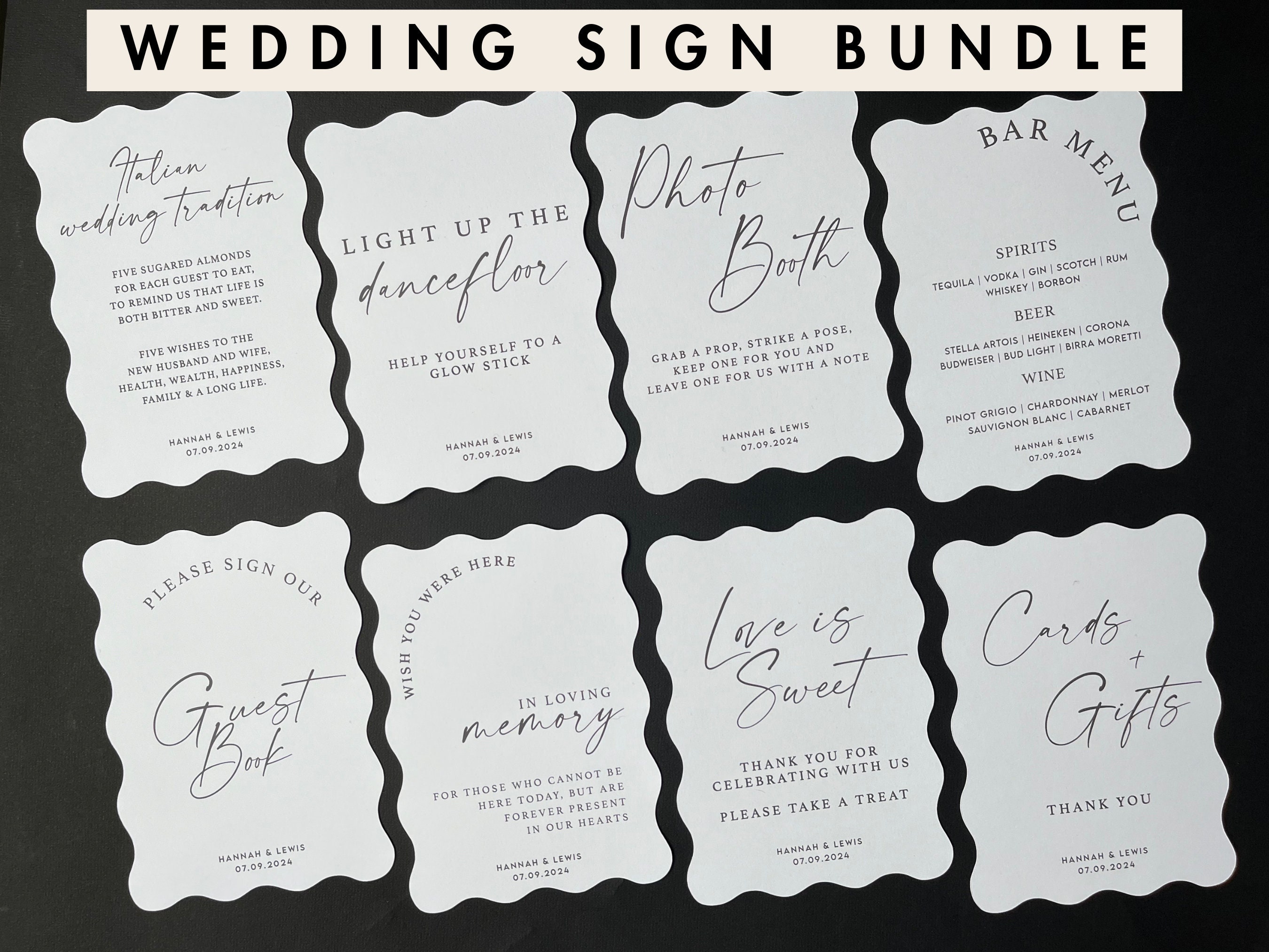 Custom Wedding Signage Bundle, Wedding Signage, Wedding Table Decor ...