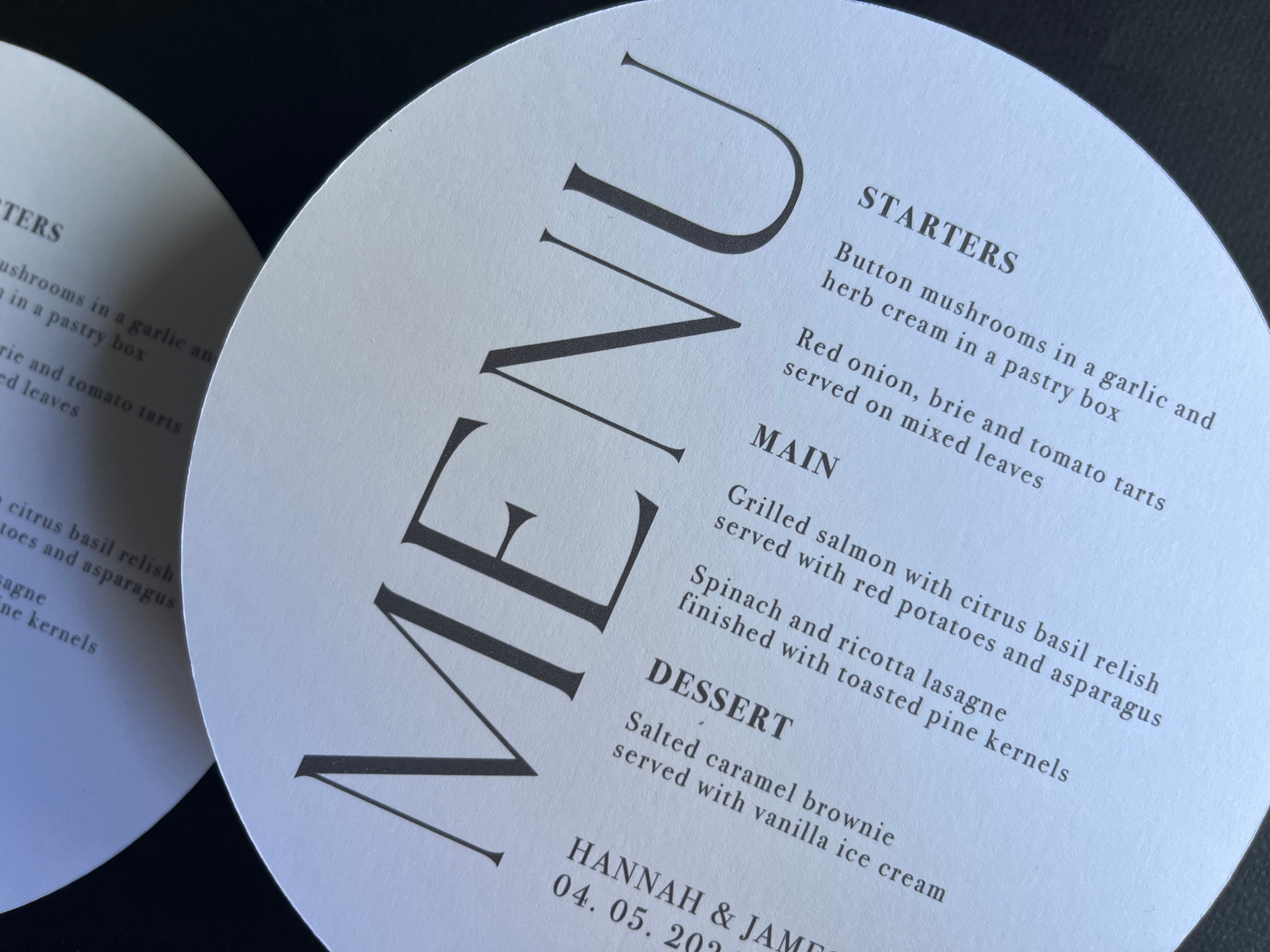Wedding Menu Card, Round Menu Cards, Oval Menu Cards, Wedding Table ...