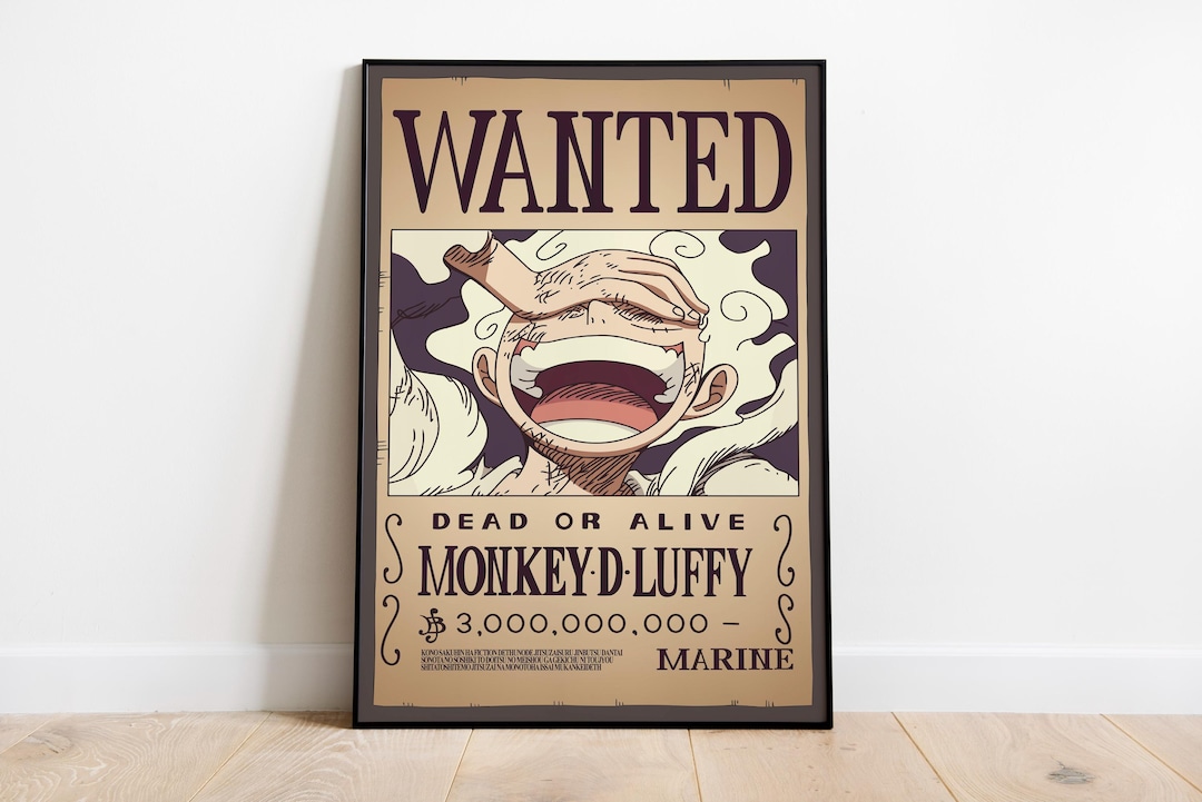 One Piece Bounty Poster, Luffy Anime Poster, Luffy Poster, Anime Wall ...