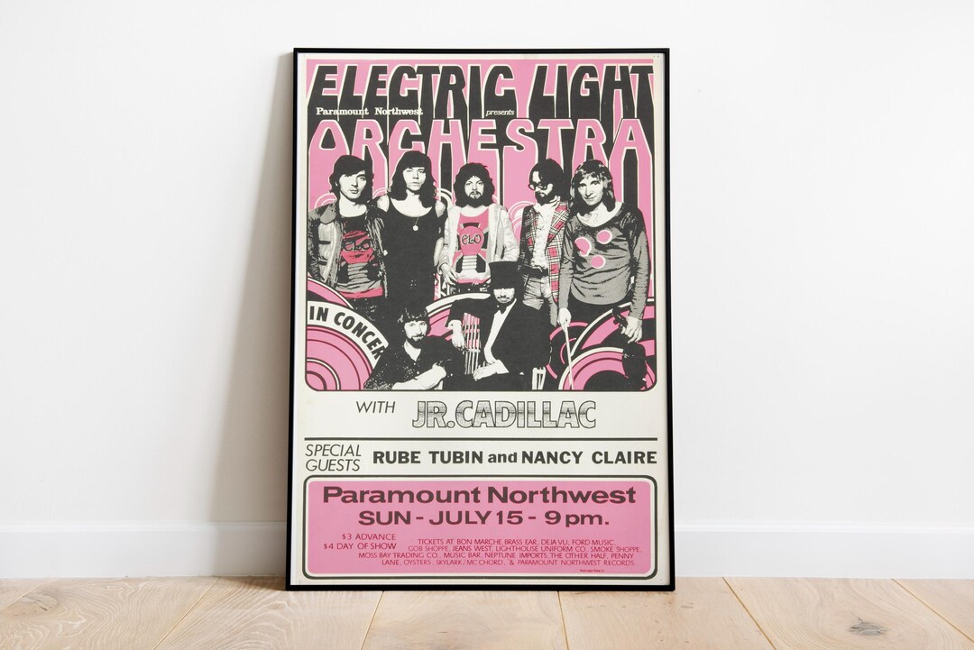 Electric Light Orchestra Concert Poster, Wall Art, Retro Music Poster ...