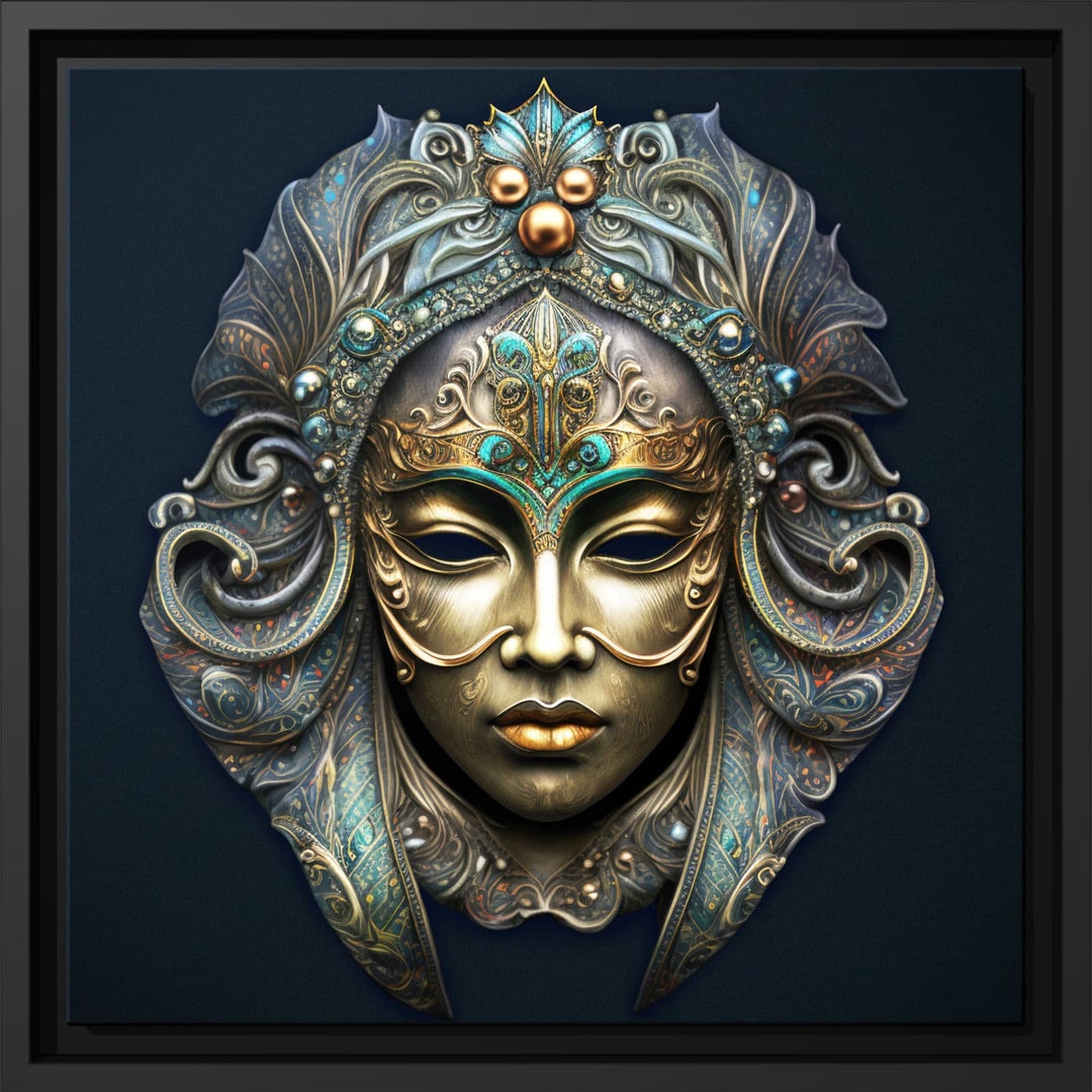 Elegant Home Decor Nubian Male Fantasy Masquerade Ball Mask Art Print ...