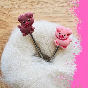 Stitch Stoppers | PIGS | Needle Stoppers | Knitting Needle Point ...