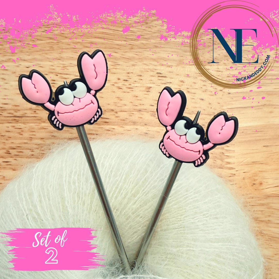 Stitch Stoppers | CRAB | CRAYFISH | Needle Stoppers | Knitting Needle ...