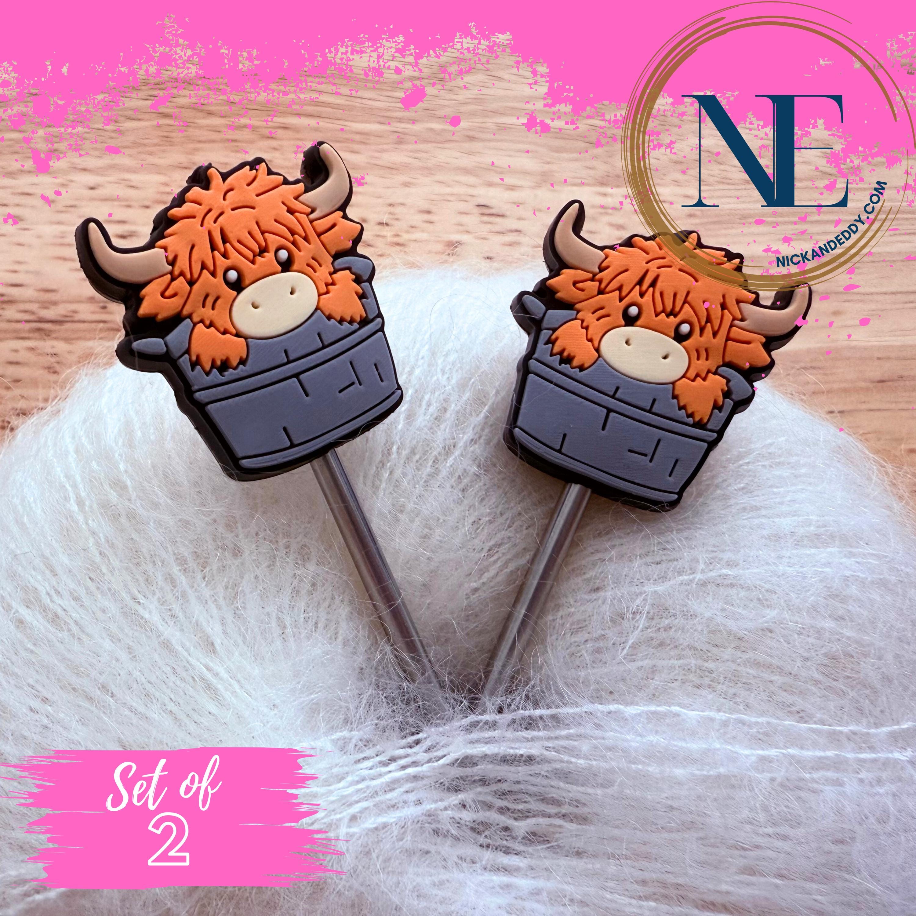 Stitch Stoppers | COW | BUCKET | FARM | Needle Stoppers | Knitting ...