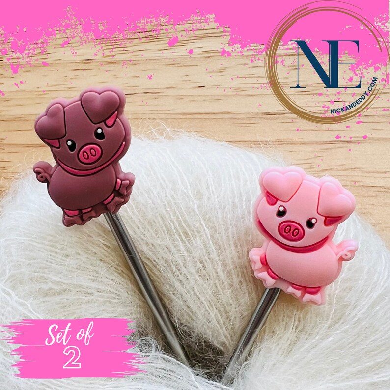 Stitch Stoppers | PIGS | Needle Stoppers | Knitting Needle Point ...