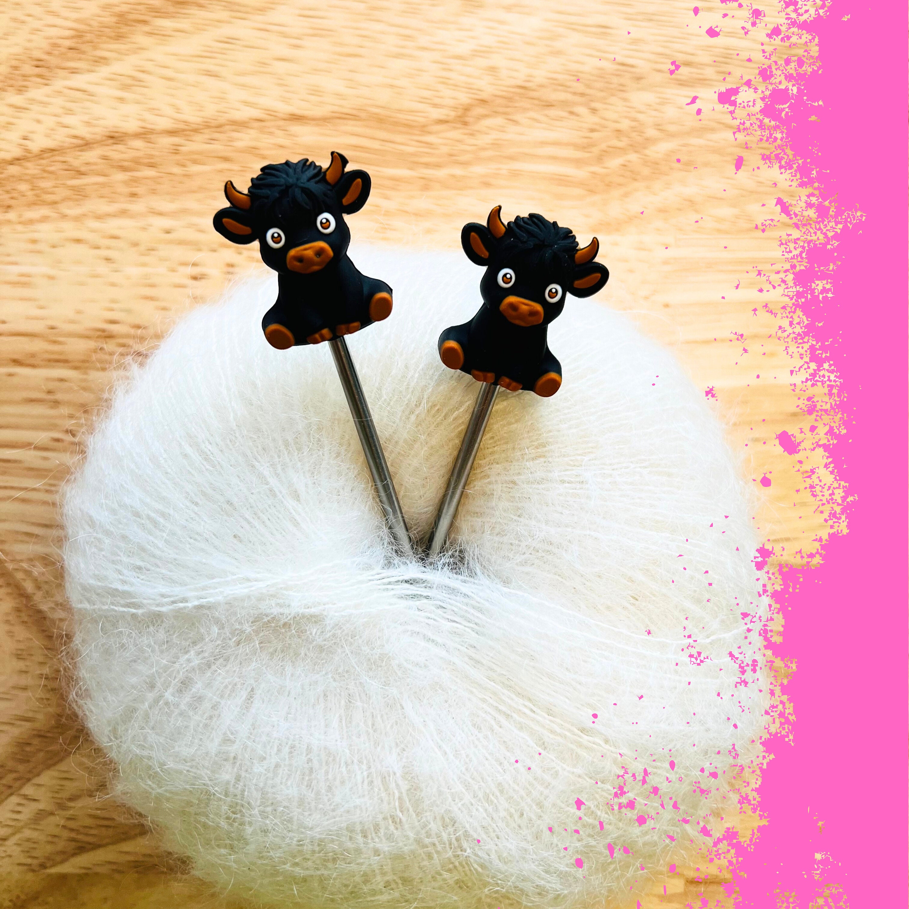 Stitch Stoppers COW 3D Cute Cows Farm Animals Needle Stoppers Knitting ...