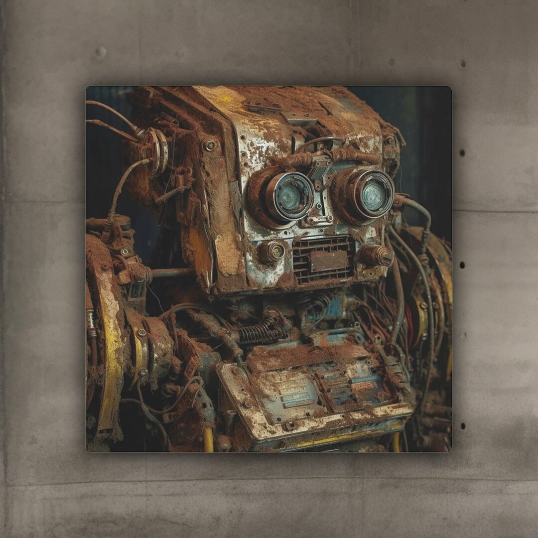 Rusty Robot 9 / Metal Art Sign / Robot Art / Robot Wall Art / Scrap ...