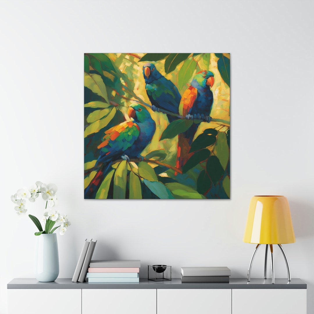 Parrot Painting 15 / Canvas Gallery Wraps / Parrot Art / Parrot Print ...