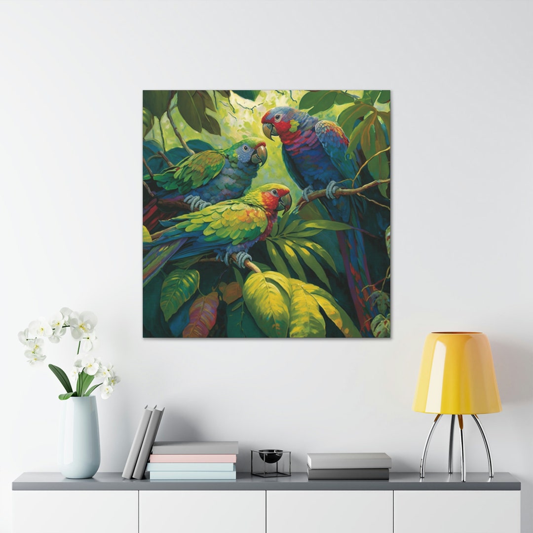 Parrot Painting 6 / Canvas Gallery Wraps / Parrot Art / Parrot Print ...