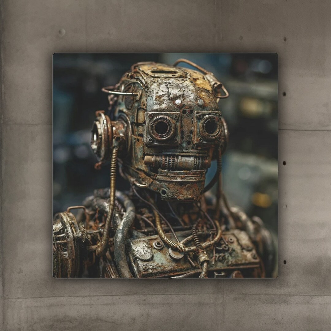 Rusty Robot 8 / Metal Art Sign / Robot Art / Robot Wall Art / Scrap ...