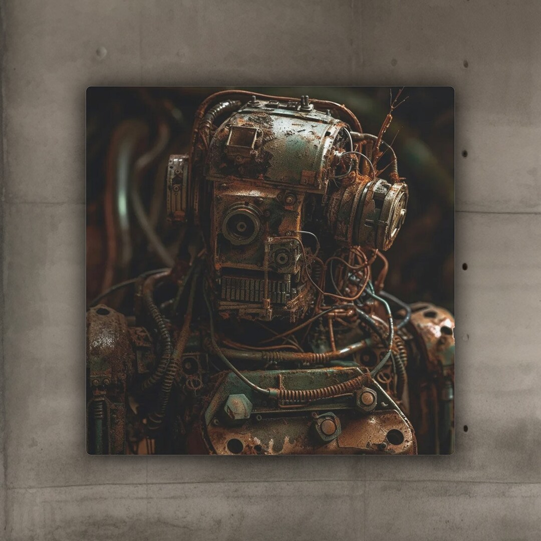 Rusty Robot 7 / Metal Art Sign / Robot Art / Robot Wall Art / Scrap ...