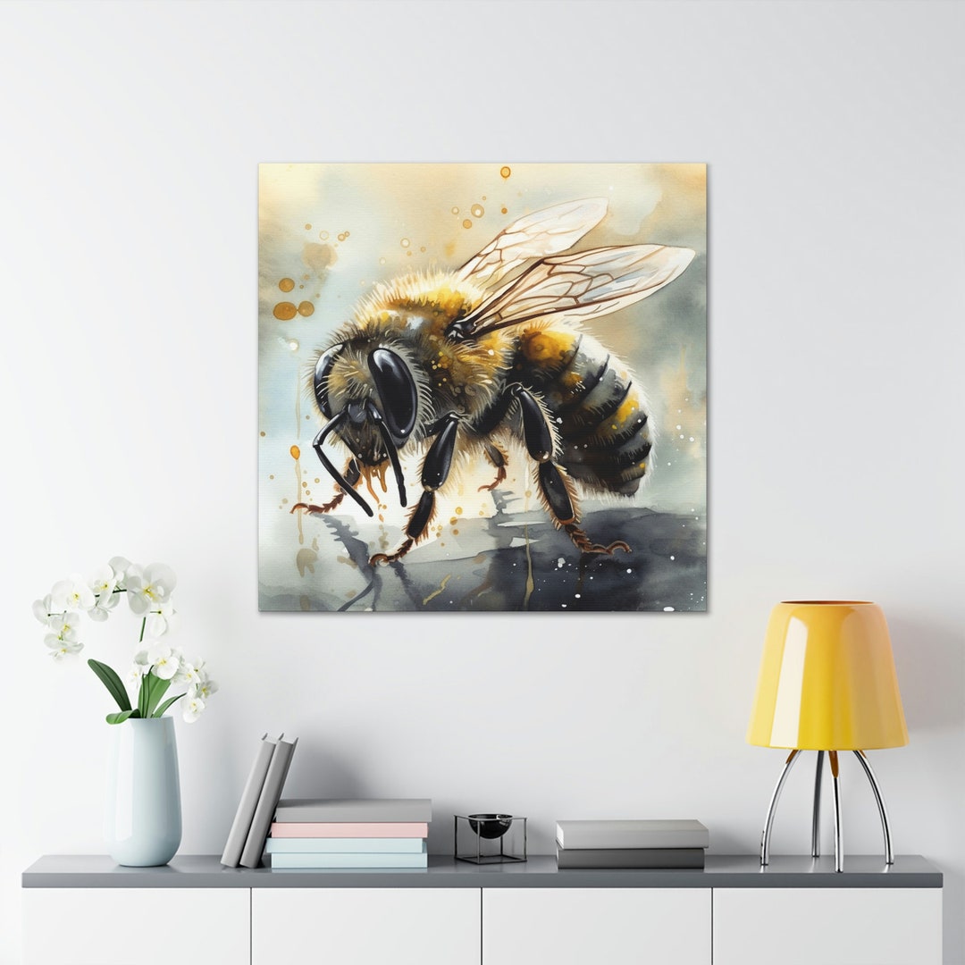 Honey Bee 7 / Canvas Gallery Wrap / Honey Bee Home Decor / Honey Bee ...